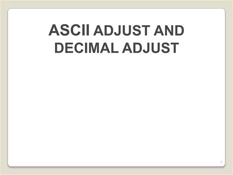 Ascii Adjust And Decimal Adjust Pptx Business Accounting And Finance Business