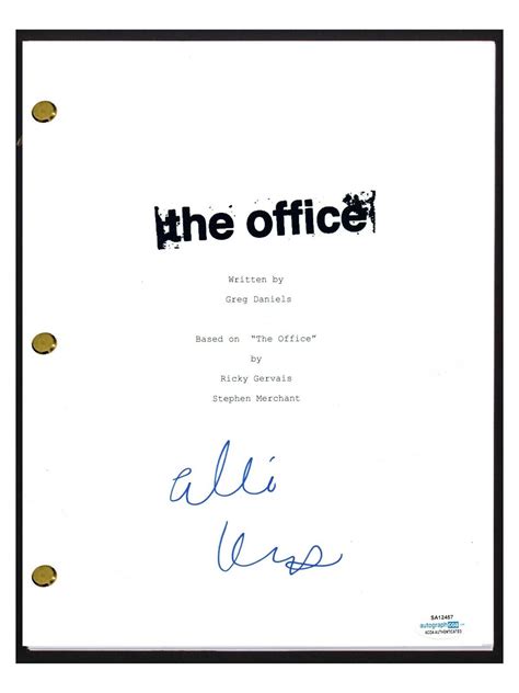 Ellie Kemper Signed Autographed The Office Pilot Episode Script Erin Acoa Coa Autographia