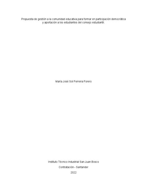 Consejo Estudiantil Pdf Plan De Estudios