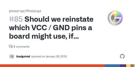 should we reinstate which vcc gnd pins a board might use if known