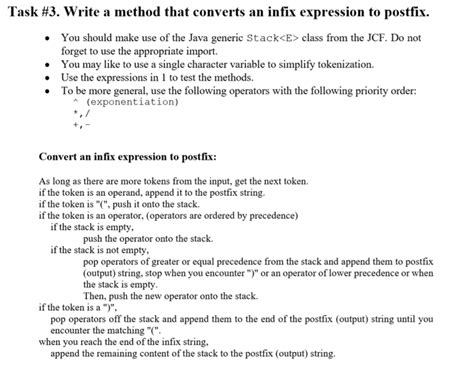Task 3 Write A Method That Converts An Infix