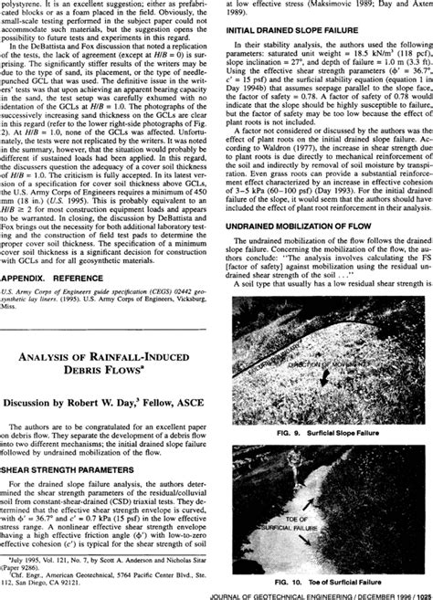 Closure To Analysis Of Rainfall‐induced Debris Flows” By Scott A Anderson And Nicholas Sitar