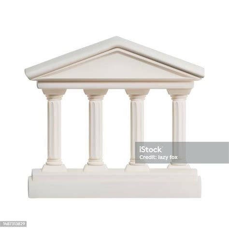 그리스 형식의 골동품 기둥 아이콘을 렌더링합니다 은행의 이미지를 위해 3d 스타일의 벡터 그림 기둥 건축적 특징에 대한 스톡 벡터 아트 및 기타 이미지 Istock