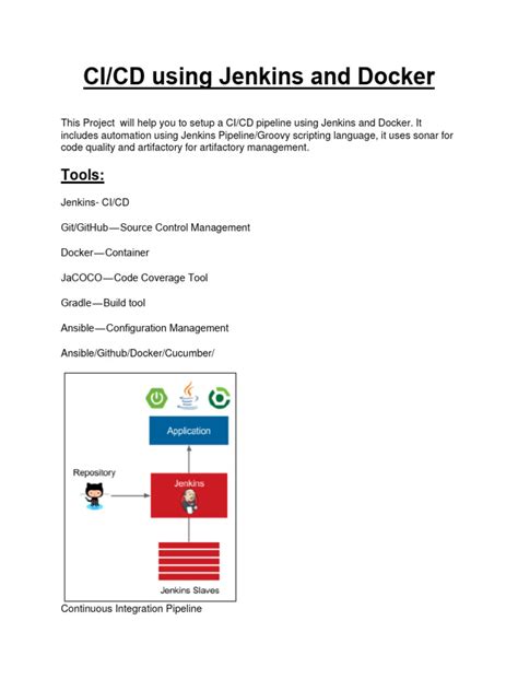 Project Cicd Using Jenkins And Docker Pdf Software Repository