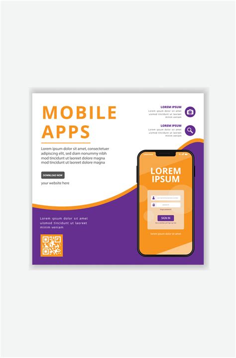 Mobile App Promotion Social Media Poster Design Template 12877180