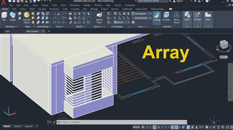 How To Array Command In Autocad 3d Shadin Creative Design Youtube
