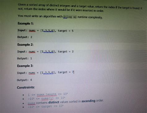 solved given a sorted array of distinct integers and a