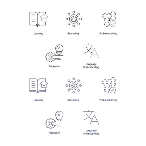 Components Of Ai Symbol Vector Icon Pack Visualizing Core Artificial