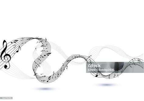 음악 노트 개요 레인 보우 선 음악 노트 배경 파 블랙 G 음자리표와 음악 메모 고립 벡터 일러스트 레이 션 Political
