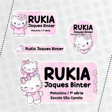 160 Etiquetas Escolares Hello Kitty Elo7 Produtos Especiais
