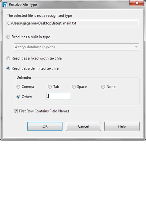 solved error in file importing alteryx community