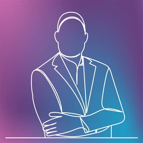 Premium Vector Businessman Sketch Continuous Line Drawing