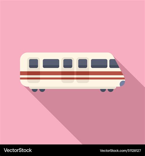 Modern Train Pass Icon Flat Crossing Royalty Free Vector