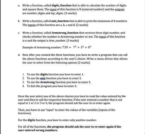 Solved A Write A Function Called Digitsfunction That Is