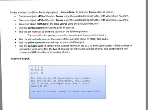 Solved Write The Implementation Of The Class Course Chegg