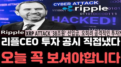 리플전망 리플 Xrp 하락 계속되니 이제서야 38조원 투자공시 내버리는 리플ceo 오늘 영상은 꼭 보셔야합니다 리플전망 리플호재 리플급등 리플코인 리플소송