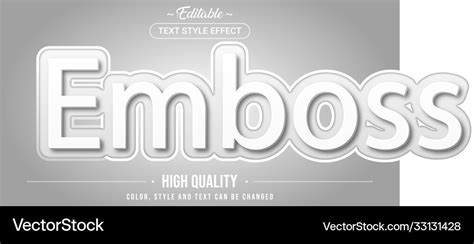 Editable Text Style Effect Emboss Theme Style Vector Image