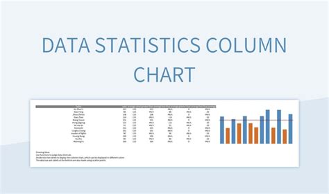 Data Statistics Column Chart Excel Template And Google Sheets File For
