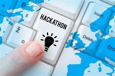 Hand Writing Sign Hackathon Internet Concept Event Where Large Number Of People Engage In