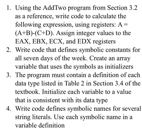 Solved 1 Using The Addtwo Program From Section 32 As A