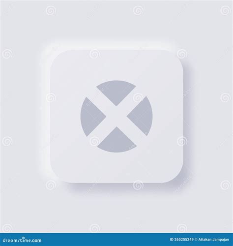 Cross Icon White Neumorphism Soft Ui Design For Web Design Stock Vector Illustration Of