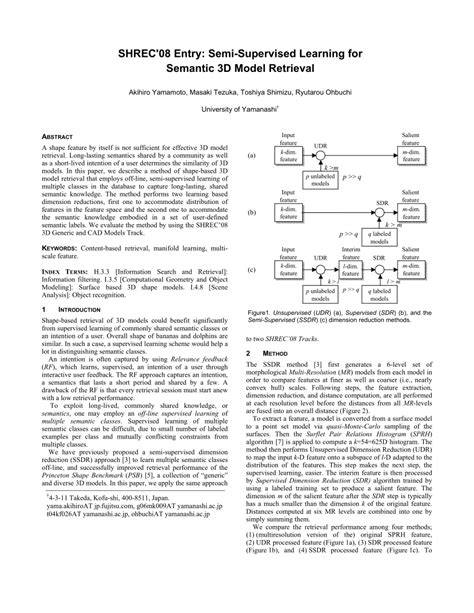 Pdf Shrec08 Entry Semi Supervised Learning For Semantic 3d Model