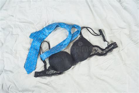 Sex After A Party Quick Sex Concept Scattered Clothes On The Bedroom