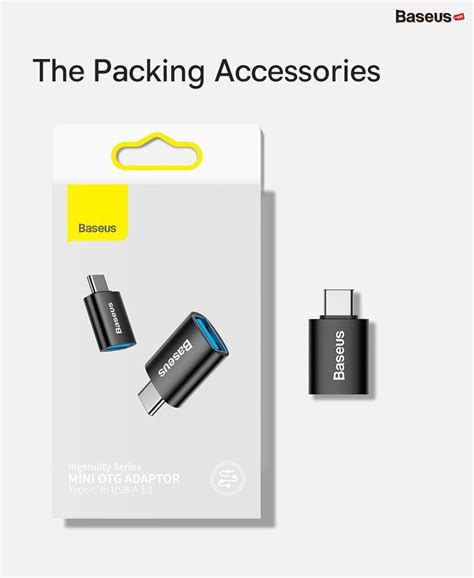 Đầu chuyển OTG Type C to USB 3 1 10Gbps Baseus Ingenuity Series Gen2