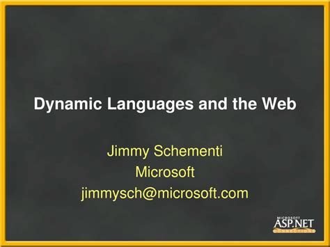 Ppt Dynamic Languages And The Web Powerpoint Presentation Free
