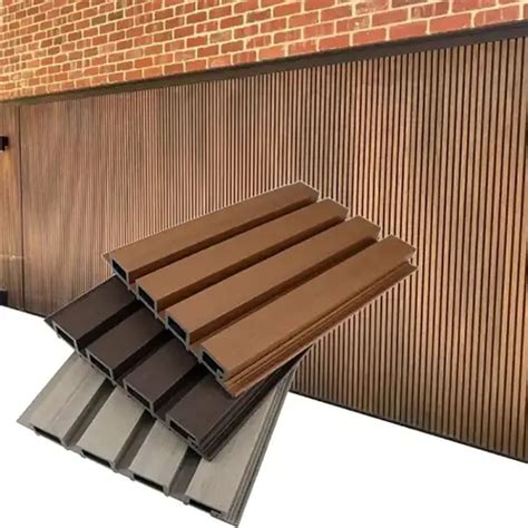 Exterior Wpc Cladding Wood Grain Roofing Composite Facade Slat Wpc Wall
