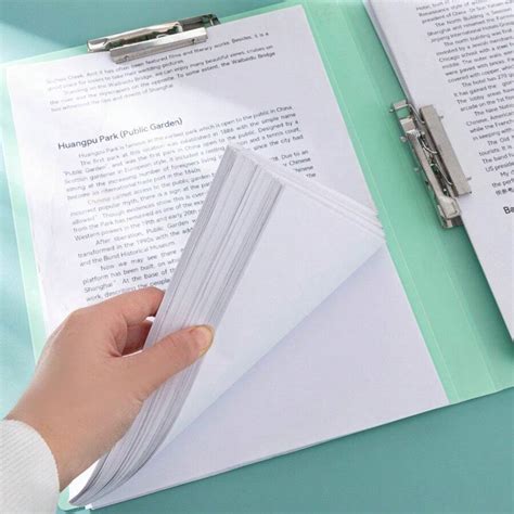 A4 Folder Strong Single And Double Clip Thickened Plate Clip Small Fresh Morandi Color