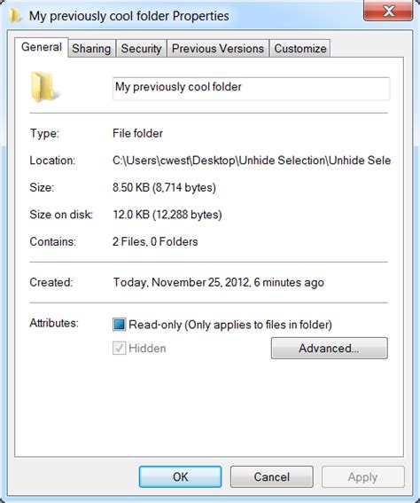 Jscript Unhide Selected Files Folders Subfolders Chris West S Blog