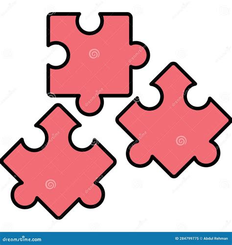 Jigsaw Outline With Colours Fill Vector Icon That Can Easily Edit Or Modify Stock Vector