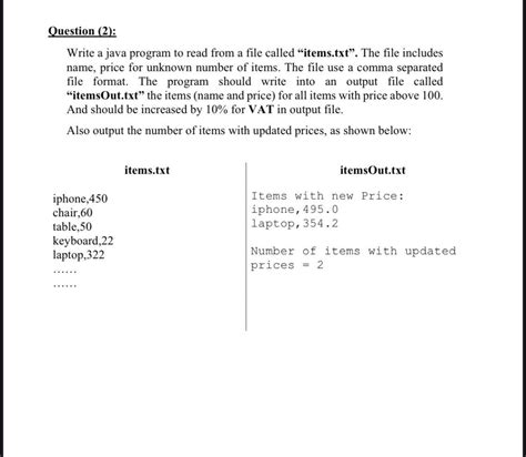 Solved Question 2 Write A Java Program To Read From A Chegg