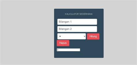 H A N I Membuat Kalkulator Dengan PHP MySQL