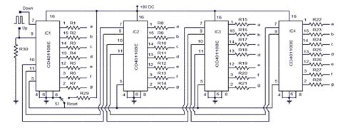 7 Segment Counter Display Circuit Using Ic 555 And Cd4033