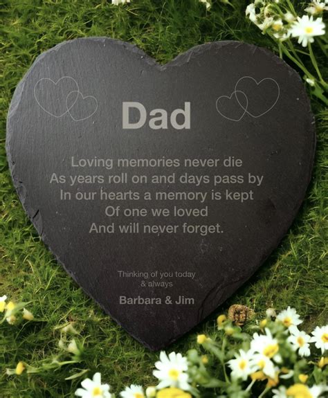 Heartfelt Memorial Slate Plaque Engraved Grave Ornaments For Dad