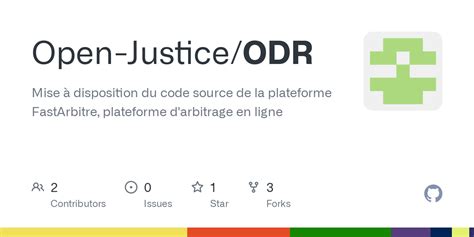 Github Open Justiceodr Mise à Disposition Du Code Source De La