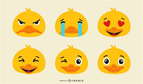 Duck Emoji Set Vector Download
