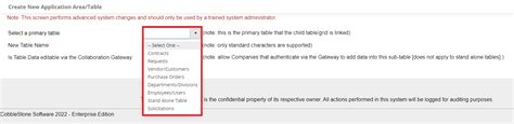 user defined tables