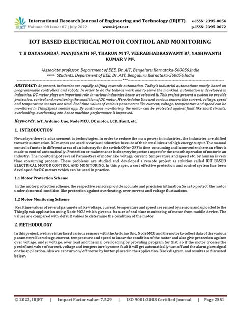 Iotbasedelectricalmotorcontrolandm Pdf Automation Sensor