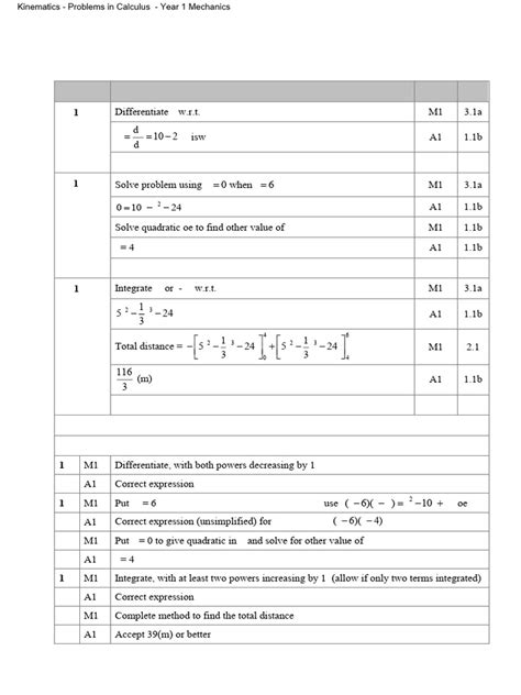 Kinematics Problems In Calculus Ms Pdf Kinematics Euclidean Vector