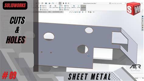 Cuts And Holes Sheet Metal Solidworks Tutorial Stage 09 Eng Aer Int Youtube