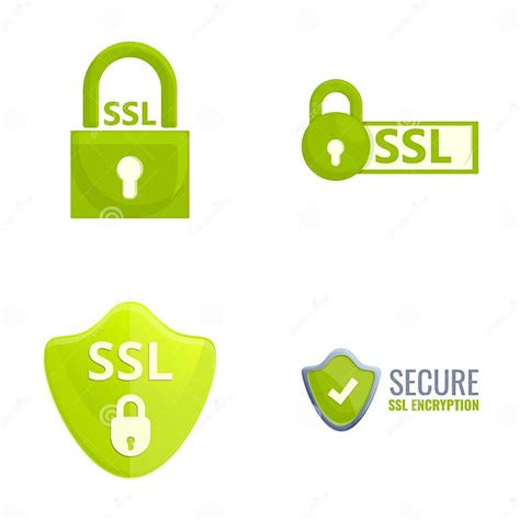 ssl secure icons set cartoon vector secure sockets layer certificate