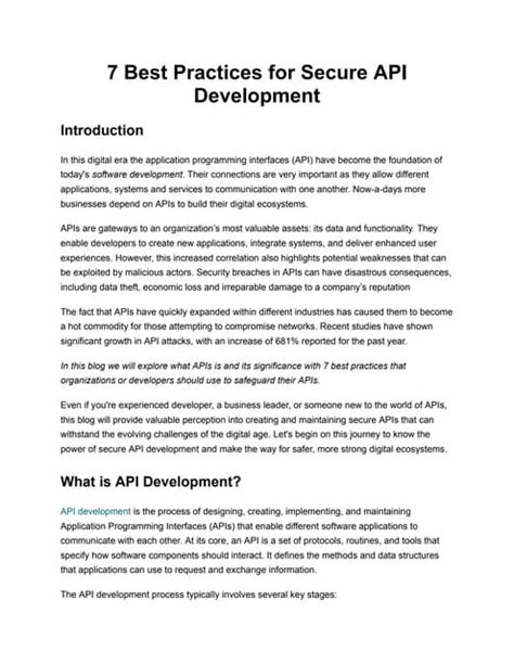 How To Design Scalable And Secure Apis Essential Considerations For 2025 Pdf