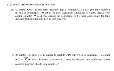 Solved 6 Points Answer The Following Questions A 2