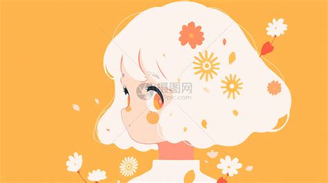 黄色大眼睛可爱的短发卡通女孩插画图片下载 正版图片402502786 摄图网