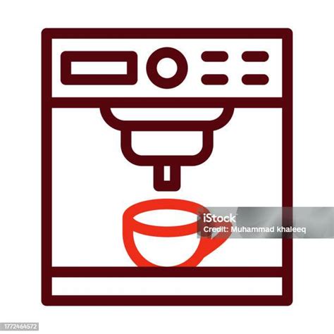 커피 메이커 벡터 굵은 선 개인 및 상업용 두 가지 색상 아이콘 0명에 대한 스톡 벡터 아트 및 기타 이미지 0명 두꺼운 디자인 Istock