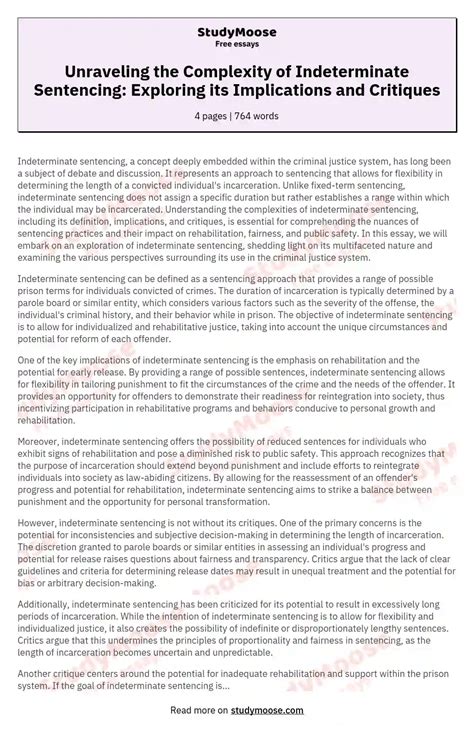 unraveling the complexity of indeterminate sentencing exploring its