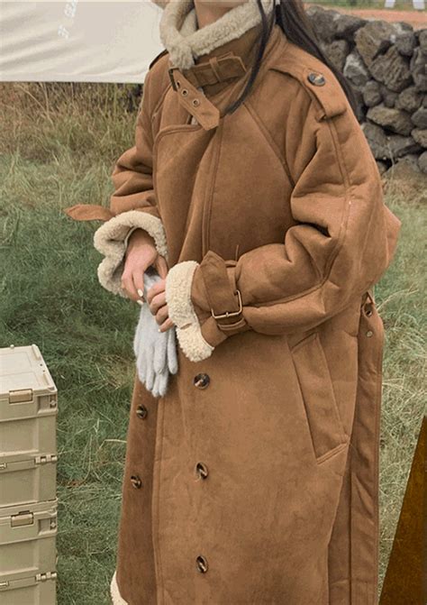 무스탕코트양털코트겨울코트롱코트 맥시 양털 안감 더블 롱 무스탕